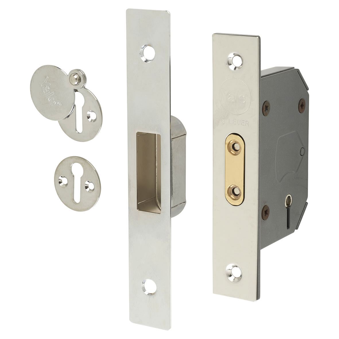 Yale M552 5 Lever Deadlock - 63.5mm Case - 44mm Backset - Polished ...