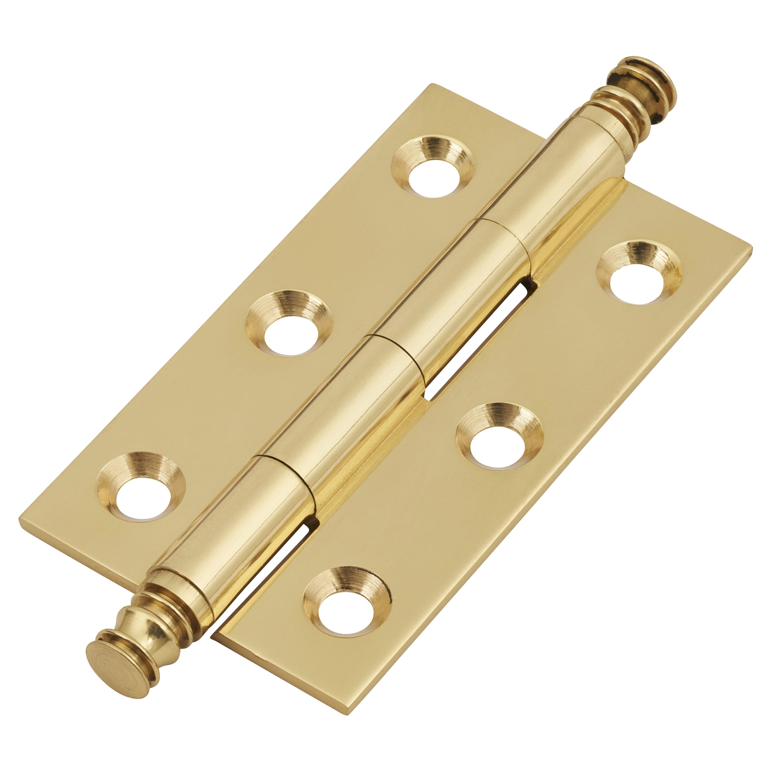 Solid Drawn Finial Hinge - 50 x 28 x 1.45mm - Polished Brass - Pair ...
