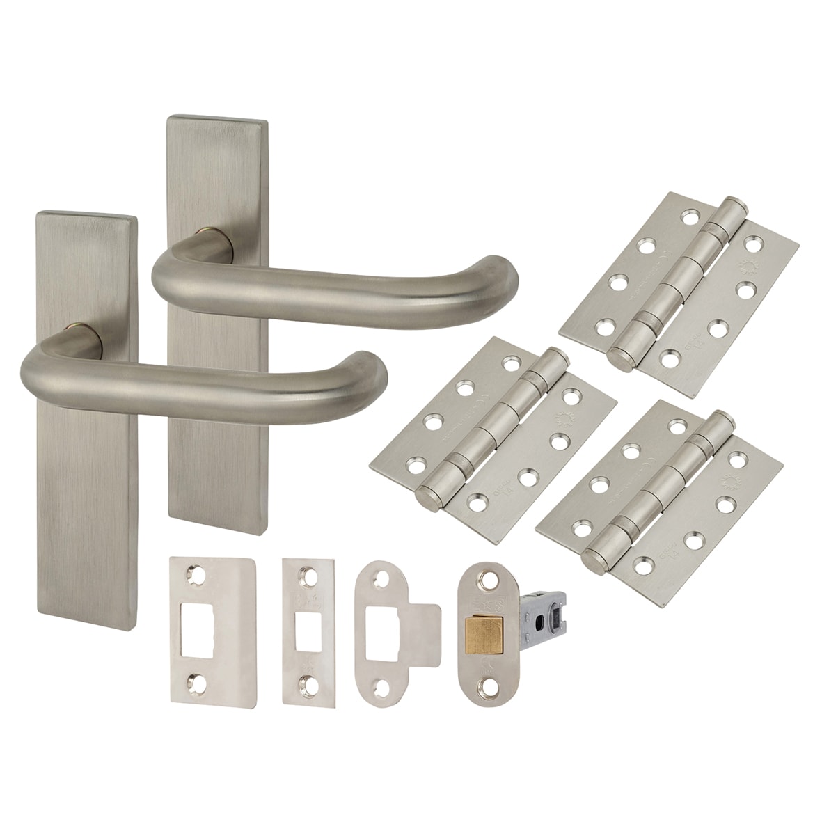 Touchpoint Lever on Backplate Door Kit - Latch Set - Stainless Steel ...