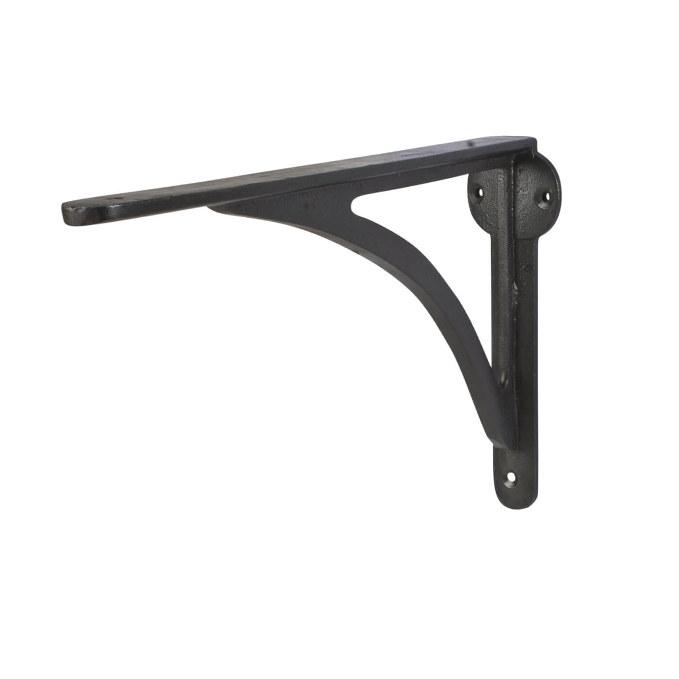 Olde Forge Curved Steel Shelf Bracket - 249 x 174mm - Black Beeswax ...