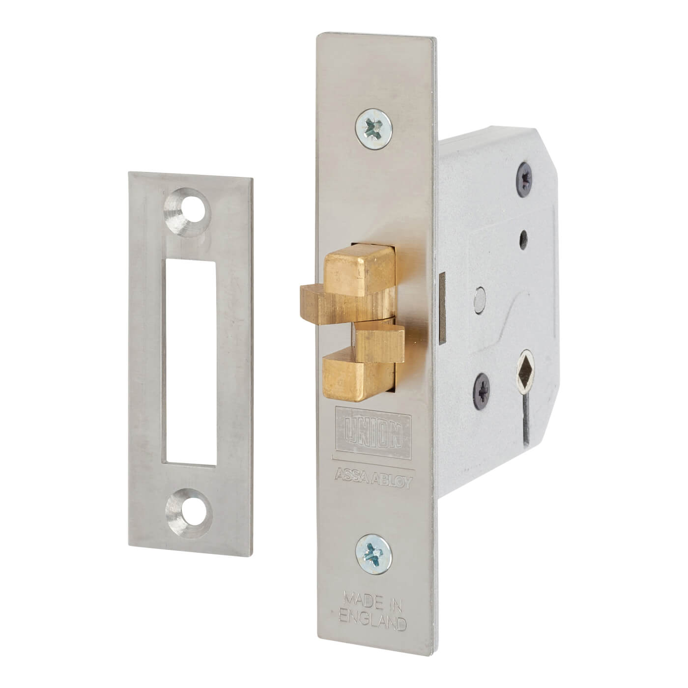 UNION 2426 Sliding Door Lock - 77.5mm Case - 57mm Backset - Satin ...
