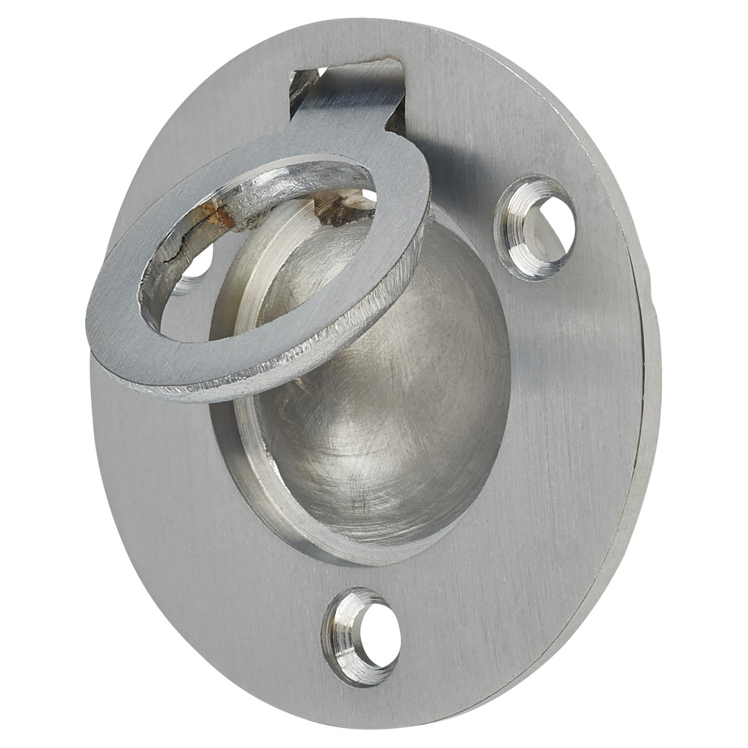 Altro Round Flush Ring Pull - 38mm - Satin Chrome | IronmongeryDirect | Same Day Despatch