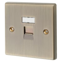 Knightsbridge 13A 2 Gang Double Pole Switched Socket - Antique Brass ...