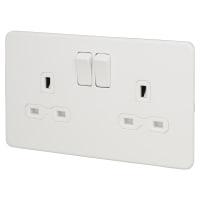 Knightsbridge 13A 1 Gang Screwless Flat Plate DP Switched Socket - Matt ...
