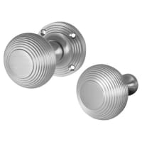 M Marcus Reeded Mortice Beehive Door Knob - Polished Chrome | IronmongeryDirect | Same Day Despatch