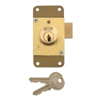 UNION 4147 Rim Cupboard Lock - 44.5 x 33.3mm - Deadbolt - Polished ...