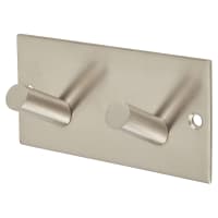 Altro Square Horizontal Hook Plate - 90 x 45mm - 2 Hooks - PVD Satin ...