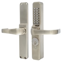 Codelocks CL2255 Digital Push Button Code Lock and Latch with Key Override - Brushed Steel ...