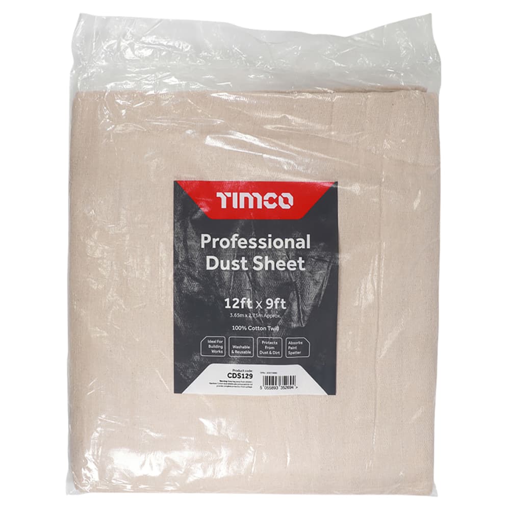 TIMCO Professional Dust Sheet - 12 x 9ft | IronmongeryDirect | Same Day ...