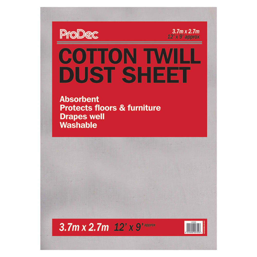 ProDec Cotton Twill Dust Sheet - 12' x 9' | IronmongeryDirect | Same ...