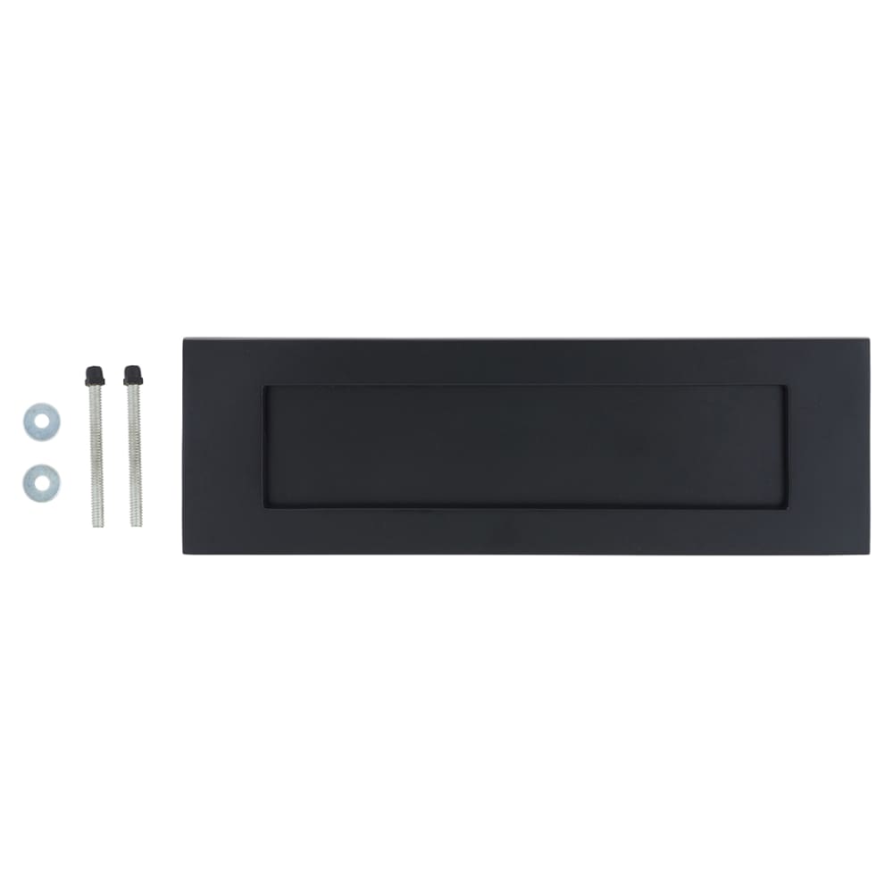 Letter Plate - 306 x 100mm - Matt Black | IronmongeryDirect | Same Day ...