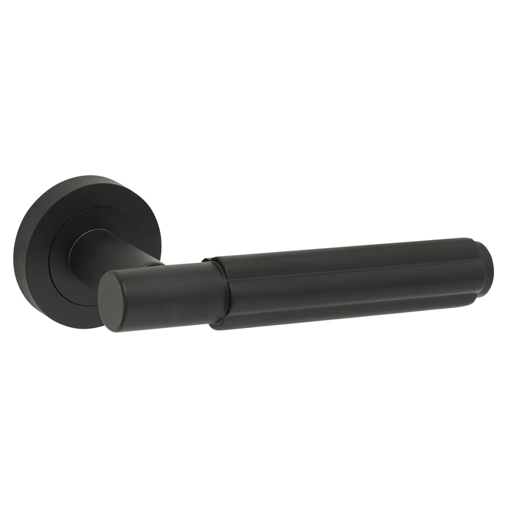 Jedo by Frelan Bloom Door Handle on Rose - Matt Black ...