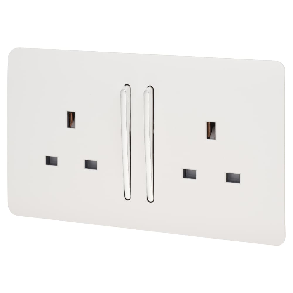 Trendi 13A 2 Gang Screwless Double Pole Switched Socket - Long Switch ...
