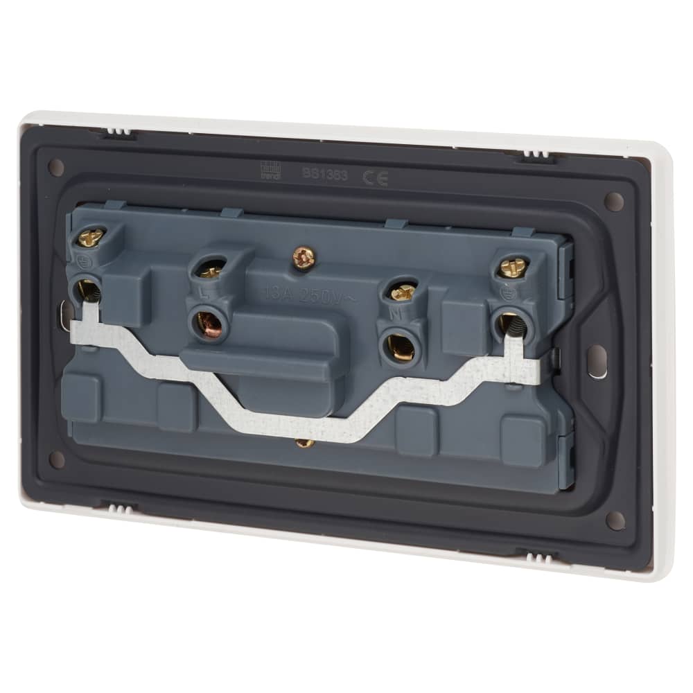 Trendi 13A 2 Gang Screwless Double Pole Switched Socket - Long Switch ...