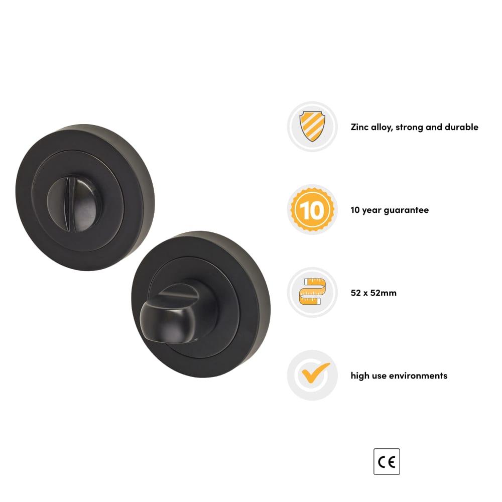 Altro Turn & Release - 52 x 52mm - Matt Black | IronmongeryDirect ...