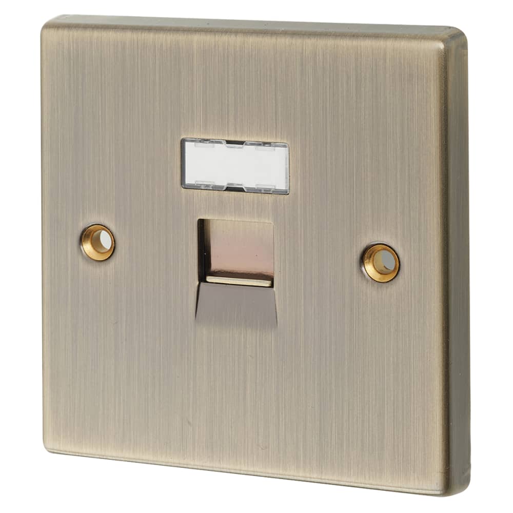 Knightsbridge 1 Gang RJ45 Data Socket - Antique Brass ...