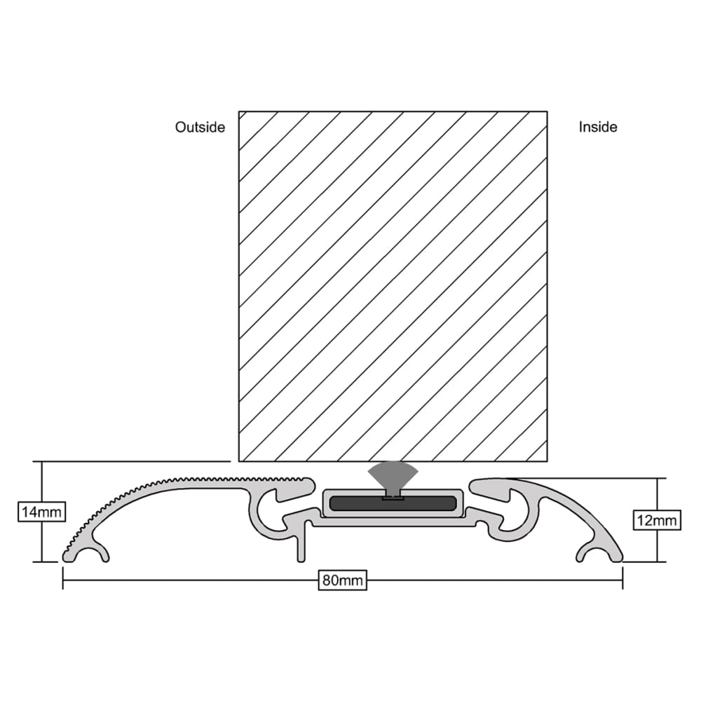 Stormguard FS60 Fire and Smoke Threshold - 914mm Length - Inward ...