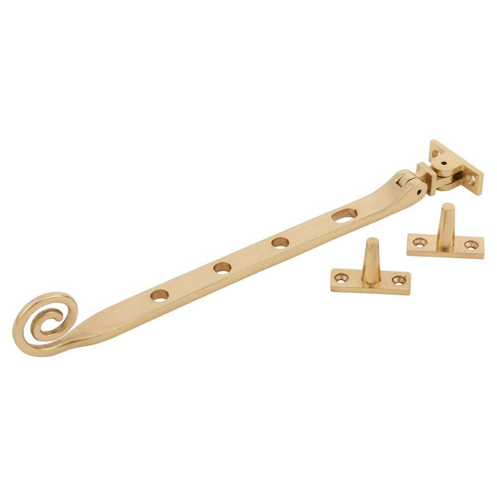 Hampstead Open Curl Window Stay - 10 Inch /250mm - Polished Brass ...