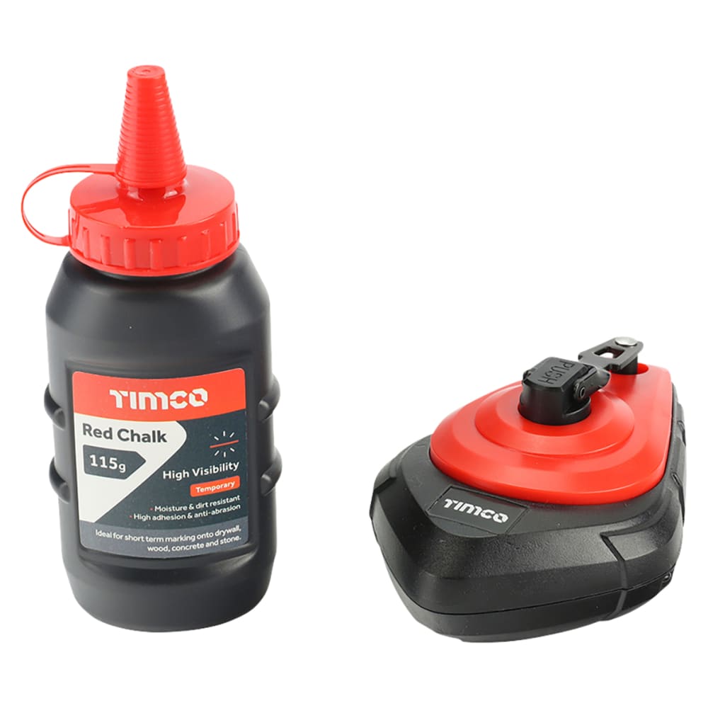 TIMCO Chalk Powder & Chalk Line Set - 30m x 115g - Red ...