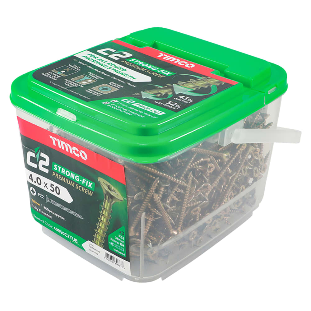 TIMCO C2 Strong-Fix Pozi Double Countersunk Twin-Cut Screws - 4.0 x ...