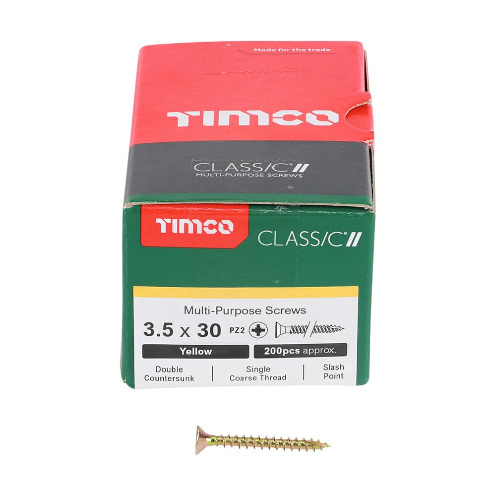 TIMCO Classic Woodscrew - 3.5 x 30mm - Pack of 200 | IronmongeryDirect | Same Day Despatch