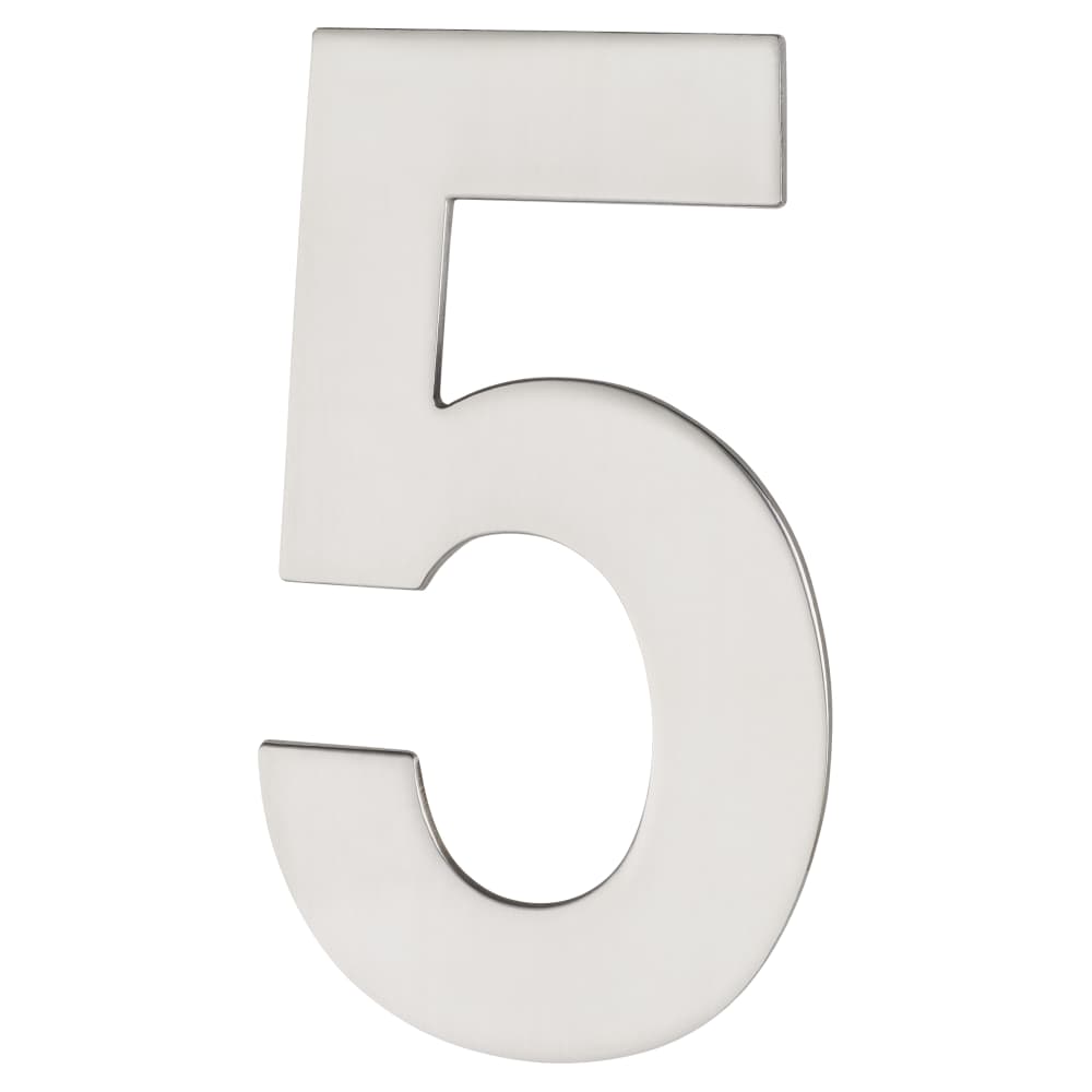 Altro Concealed Fixed Numeral - 5 - Polished Stainless Steel ...