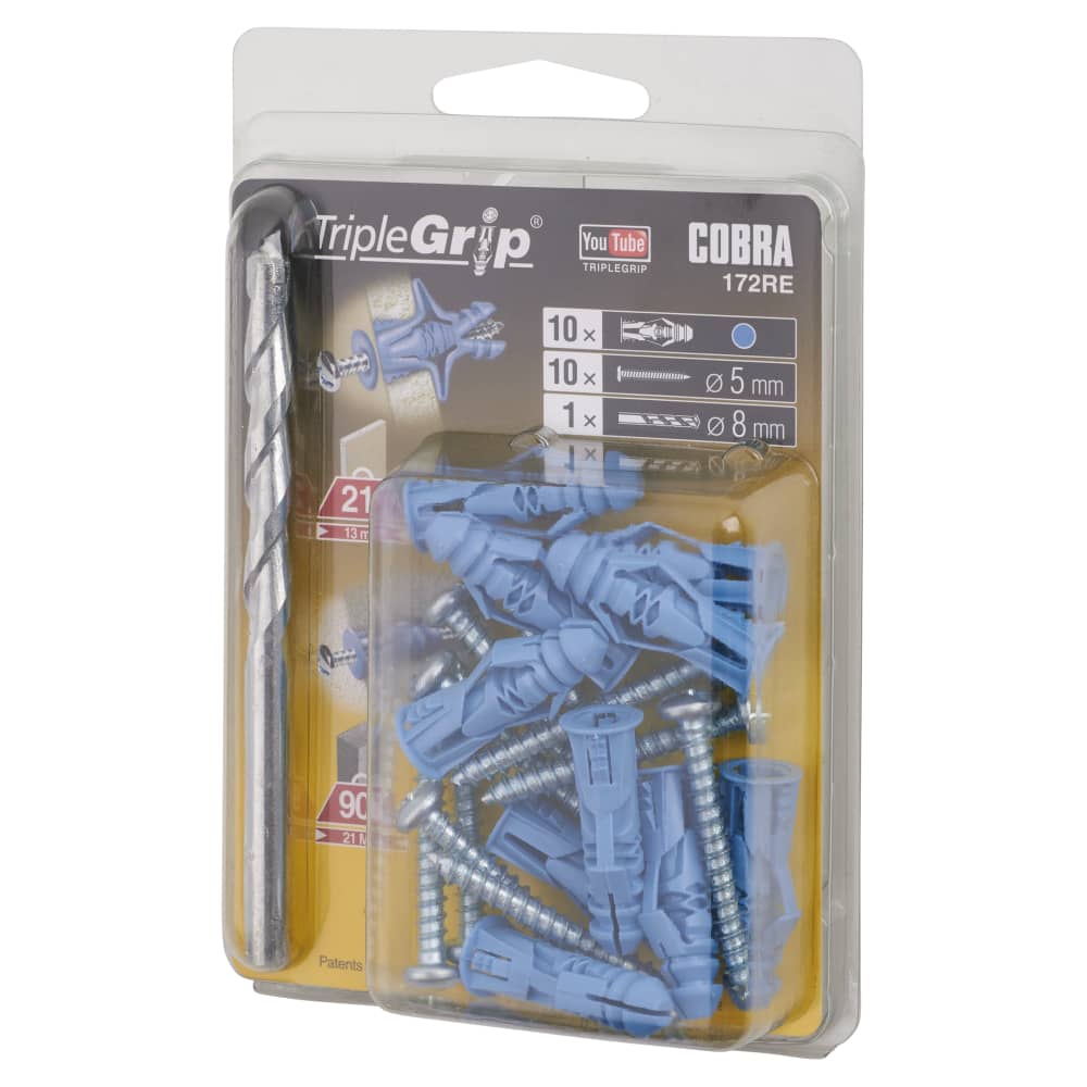 Cobra TripleGrip Universal Multi Purpose Wall Fixing - 8 x 32mm - Pack ...