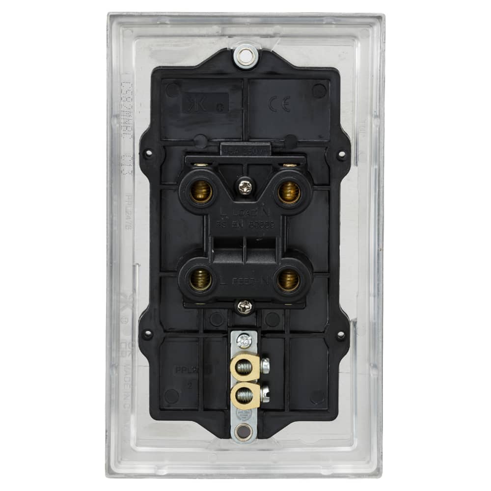 Knightsbridge 45A 2 Gang Square Edge Double Pole Cooker Switch with ...