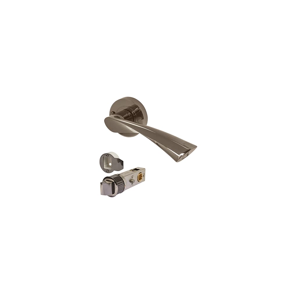 Excel Flex Lever Door Handle on Rose - Smartlatch Privacy Set - Black ...