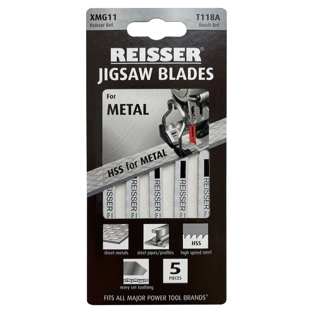 Reisser T118A Jigsaw Blade for Metal - 76.5 x 7.8 x 1mm - 21 TPI - Pack ...