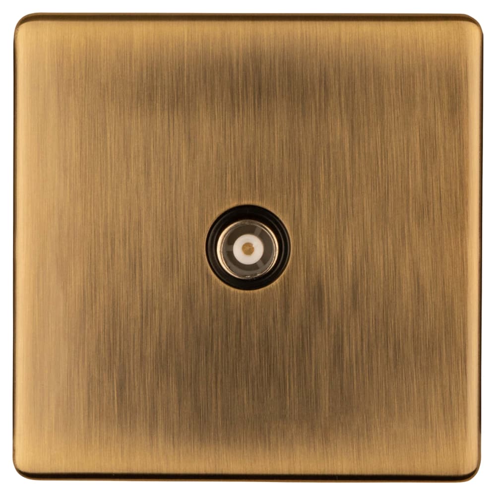 Eurolite Concealed 1 Gang Screwless Flat Plate Isolated TV Coaxial ...