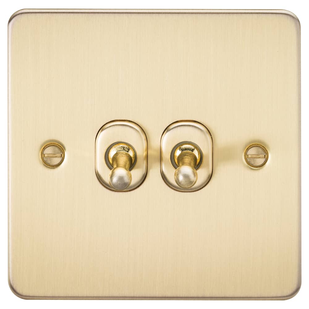 Knightsbridge 10AX 2 Gang 2 Way Flat Plate Toggle Light Switch ...