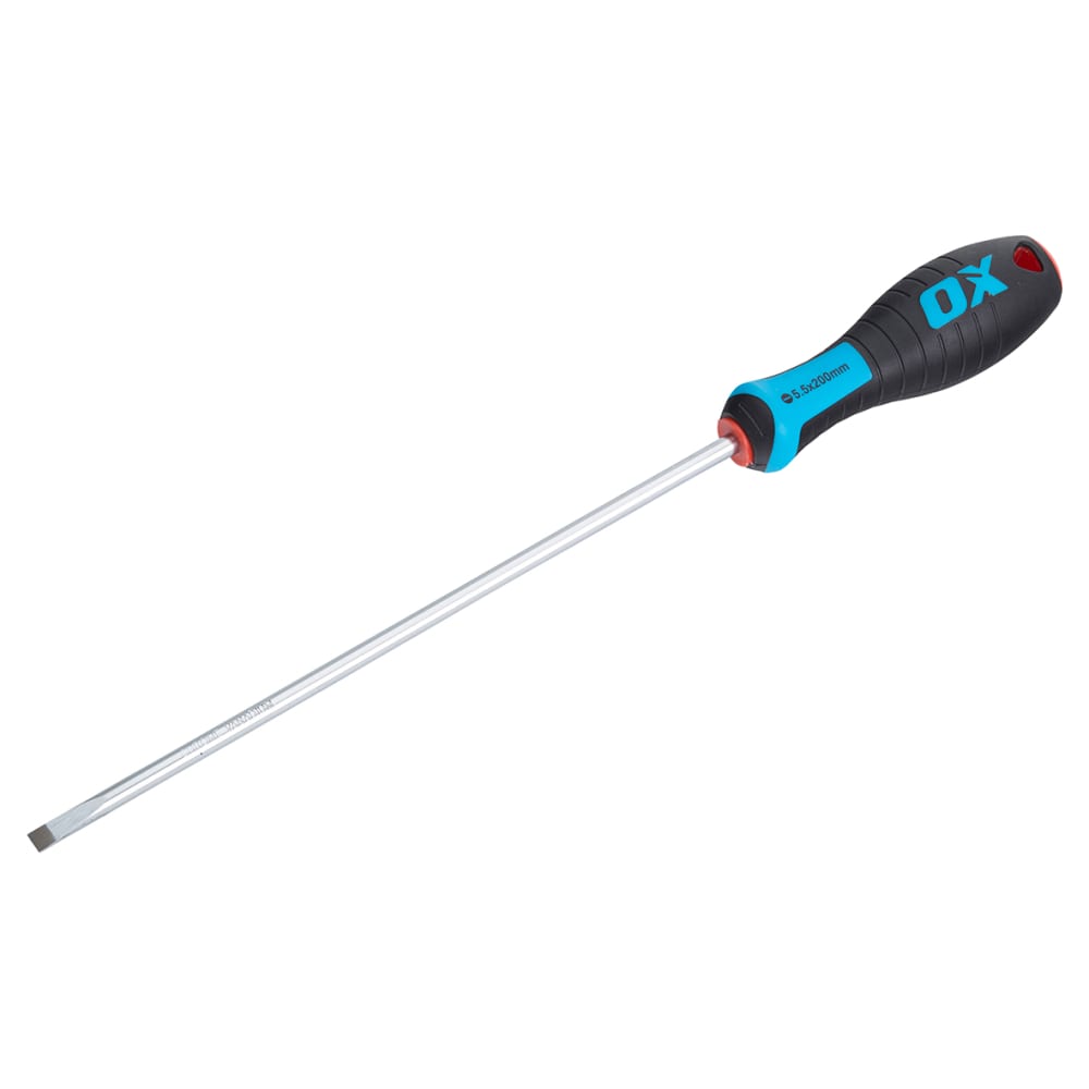 OX Pro Slotted Parallel Screwdriver - 200 x 5.5mm | IronmongeryDirect ...