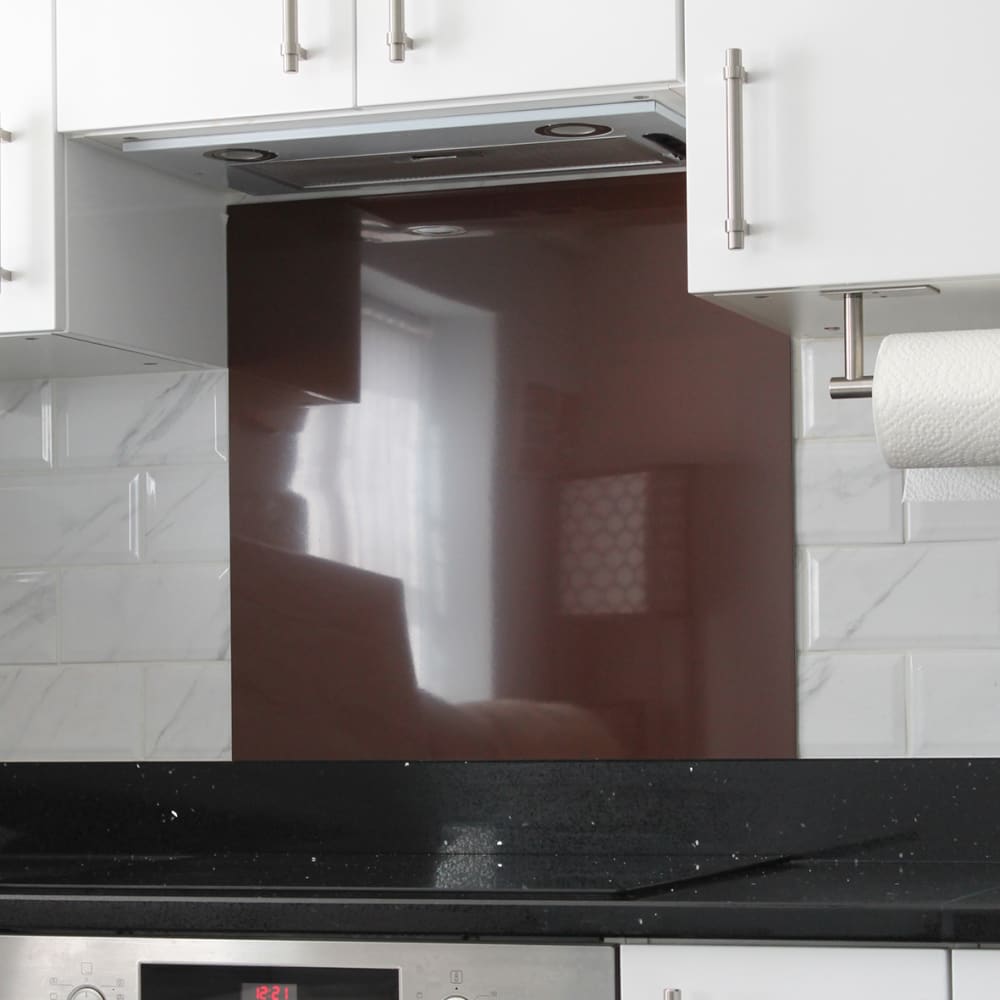Altro Aluminium Kitchen Splashback - 900 x 750mm - Gloss Chocolate ...
