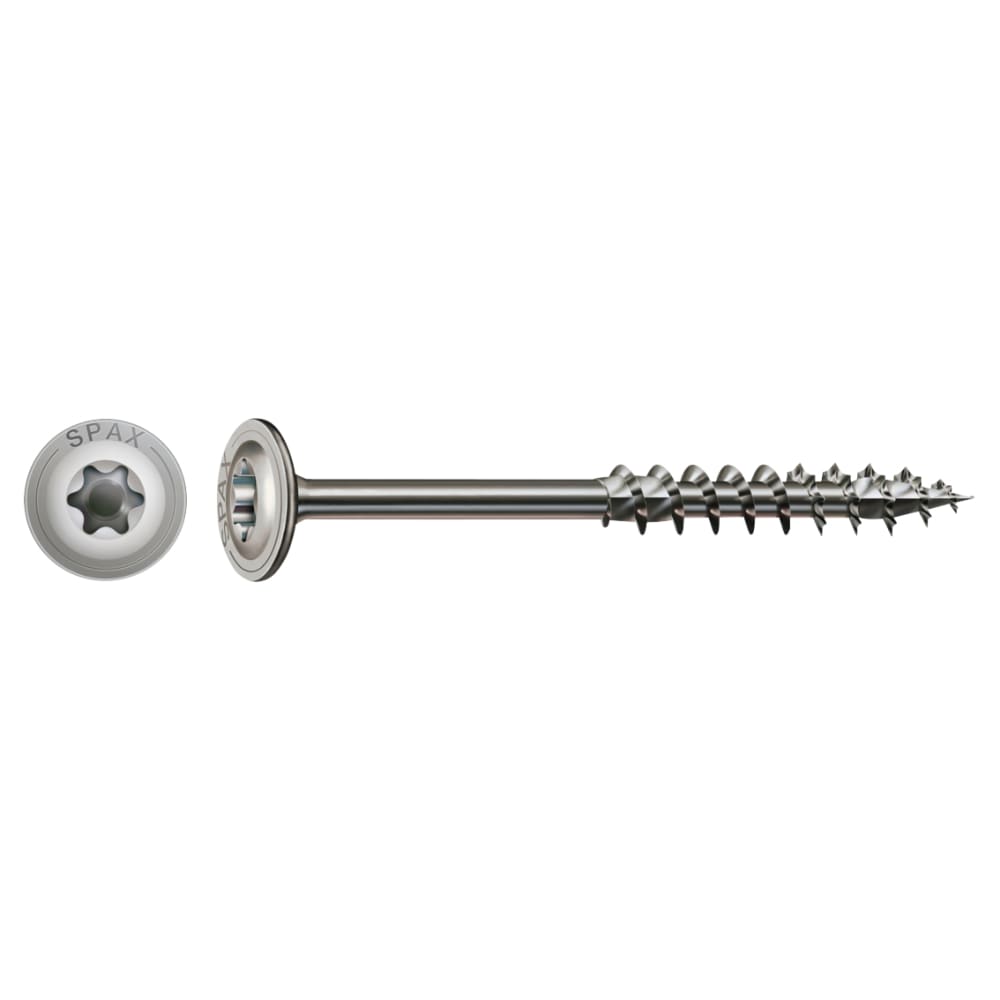 SPAX T-Star Plus Washer Head Woodscrew - 8.0 x 160mm - A2 Stainless ...
