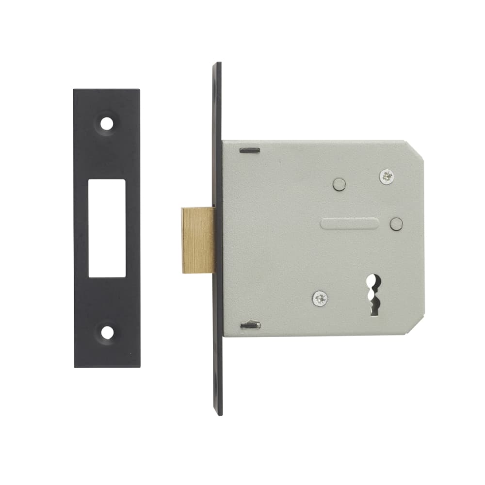 ERA 3 Lever Deadlock - 76mm Case - 57mm Backset - Matt Black ...