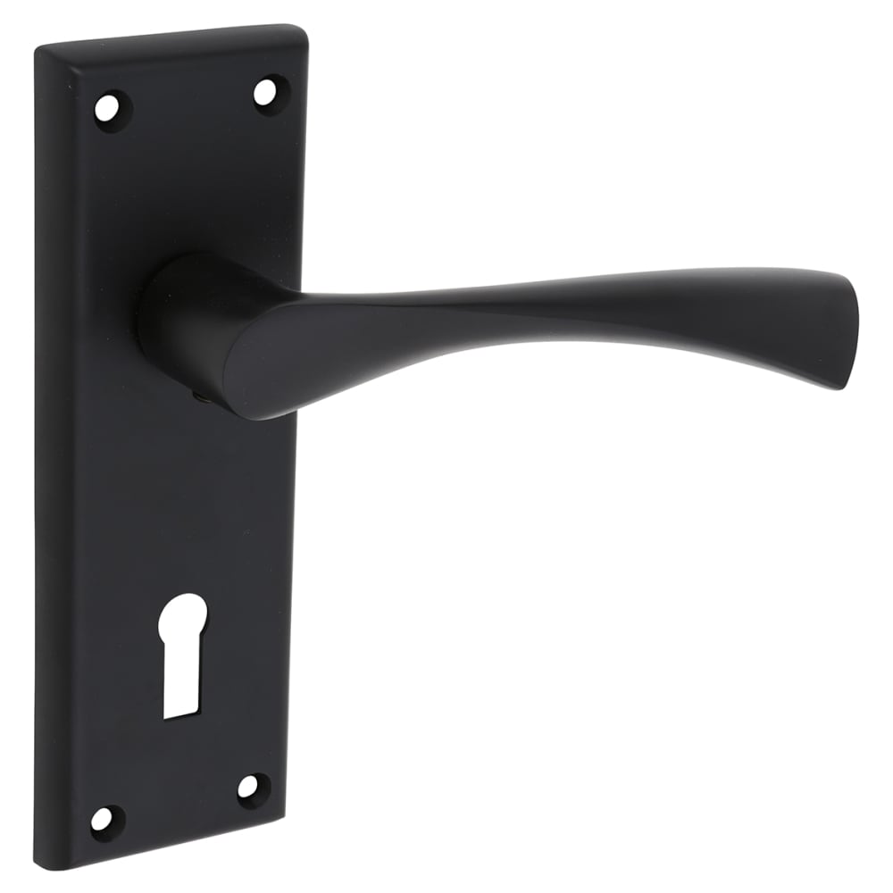Carlisle Brass Serozzetta Venti Door Lock Handle - Keyhole - Matt Black ...
