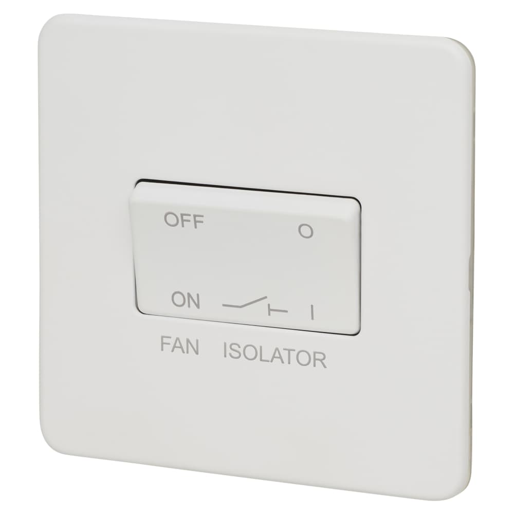 Knightsbridge 10AX 1 Gang Triple Pole Fan Isolator Switch - Matt White ...