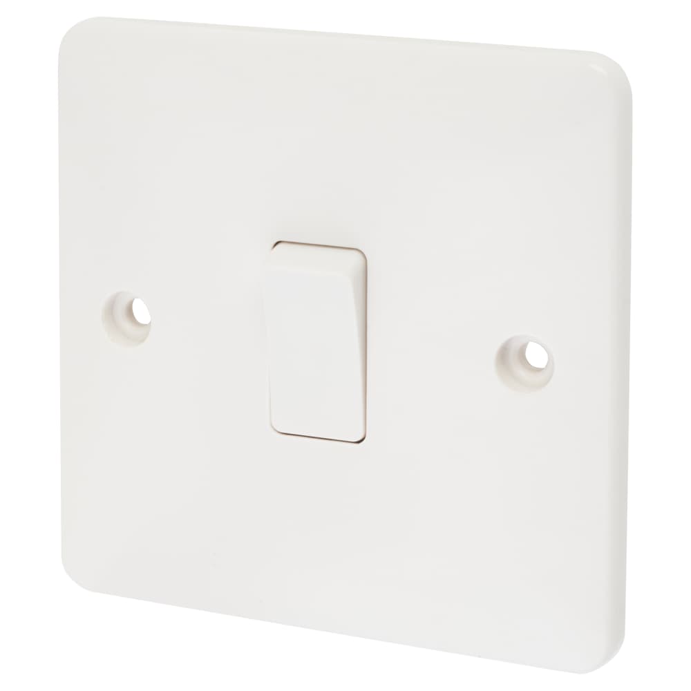 Touchpoint 10A 1 Gang 2 Way Light Switch - White | IronmongeryDirect ...