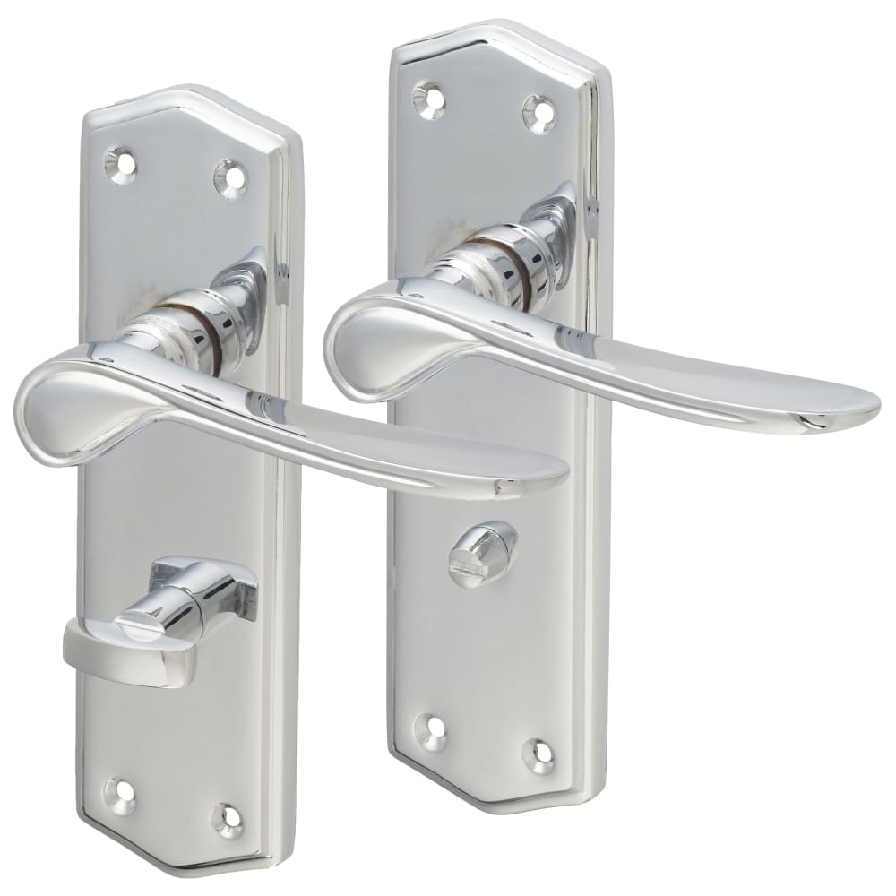 Altro Rome Bathroom Door Handle - 170 x 50mm - Polished Chrome ...