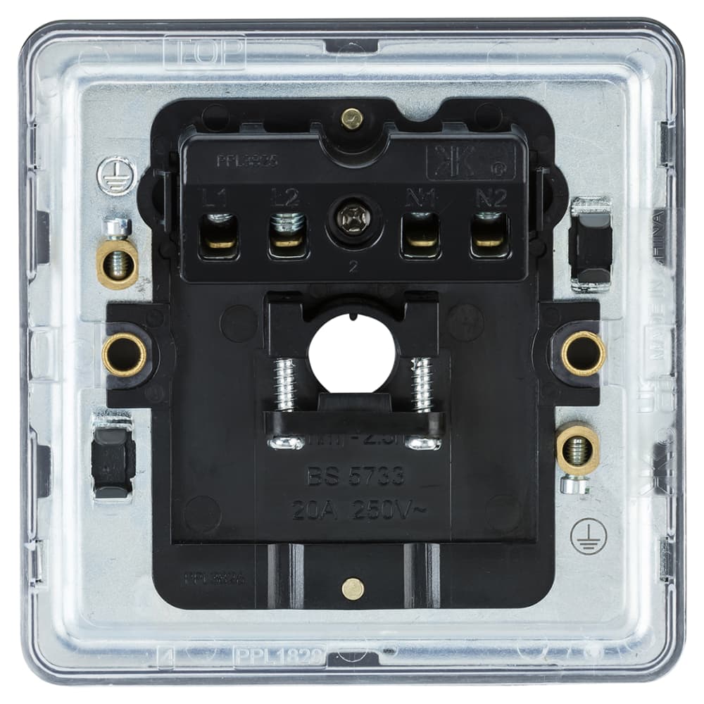 Knightsbridge 20A Screwless Flat Plate Flex Outlet Plate - Anthracite ...