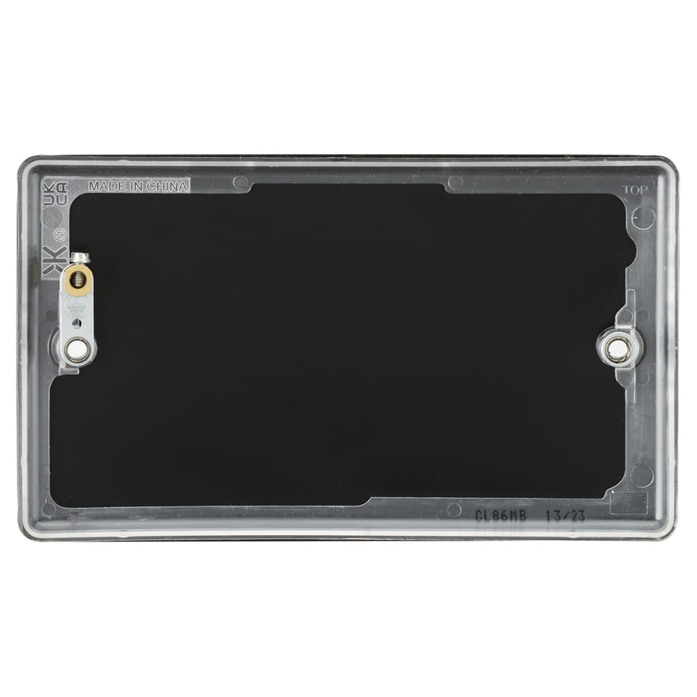 Knightsbridge 2 Gang Round Edge Blank Plate - Matt Black ...