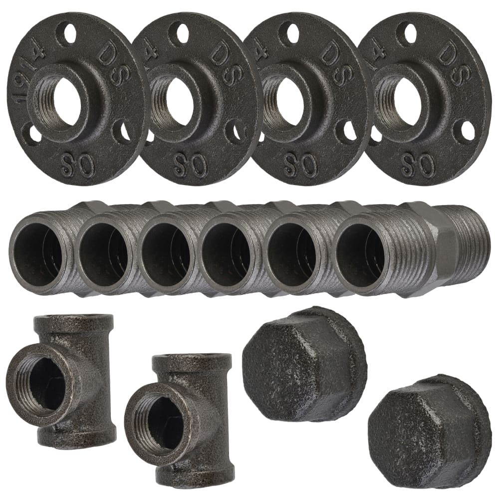 Altro 3/4" Pipe Shelf Bolted Bracket Kit - Grey - Pack of 2 ...