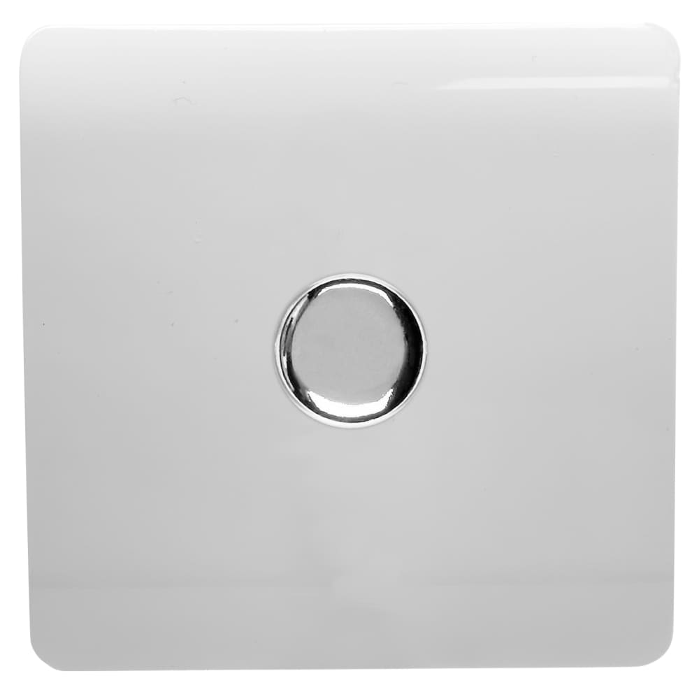 Trendi 150W 1 Gang 2 Way Screwless LED Rotary Dimmer Switch - Gloss ...