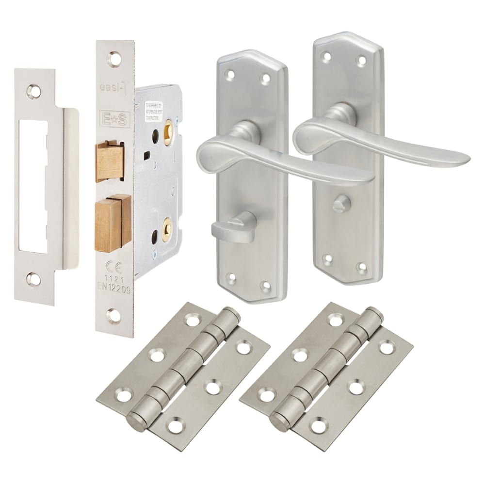 Altro Rome Door Kit - Bathroom lockset - Satin Chrome ...