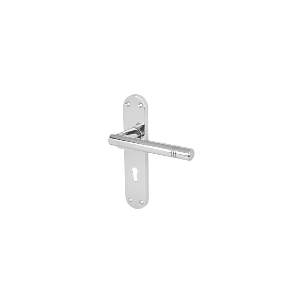 Touchpoint Bologna Door Lever - Lock Set - Polished Chrome ...