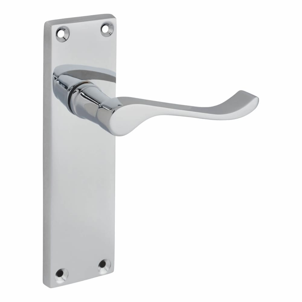 Touchpoint Budget Scroll Door Handle - Long Latch Set - Polished Chrome ...