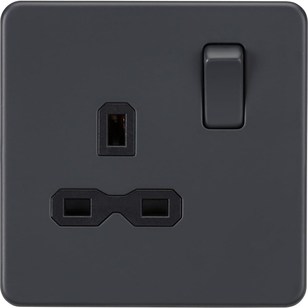 Knightsbridge 13A 1 Gang Screwless Flat Plate DP Switched Socket ...