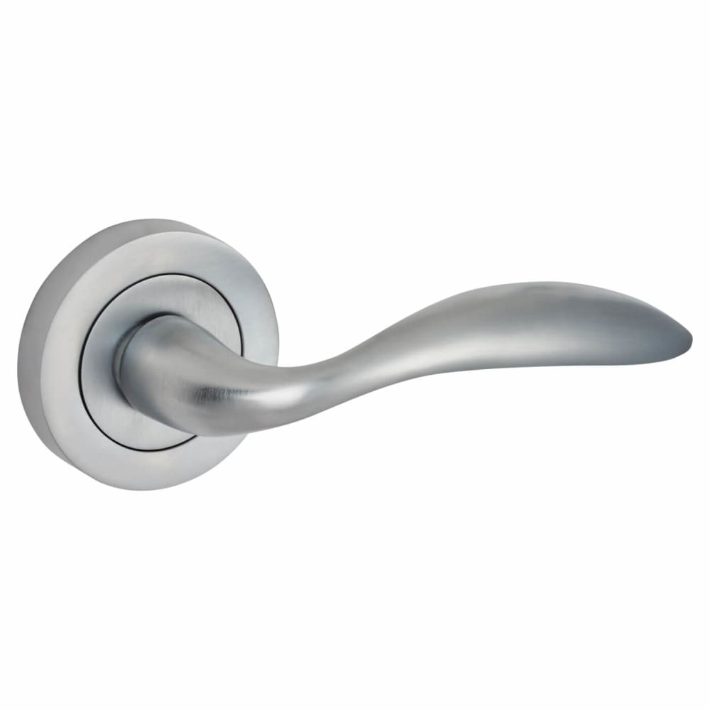 Touchpoint Morgan Lever Door Handle on Rose - Satin Chrome ...