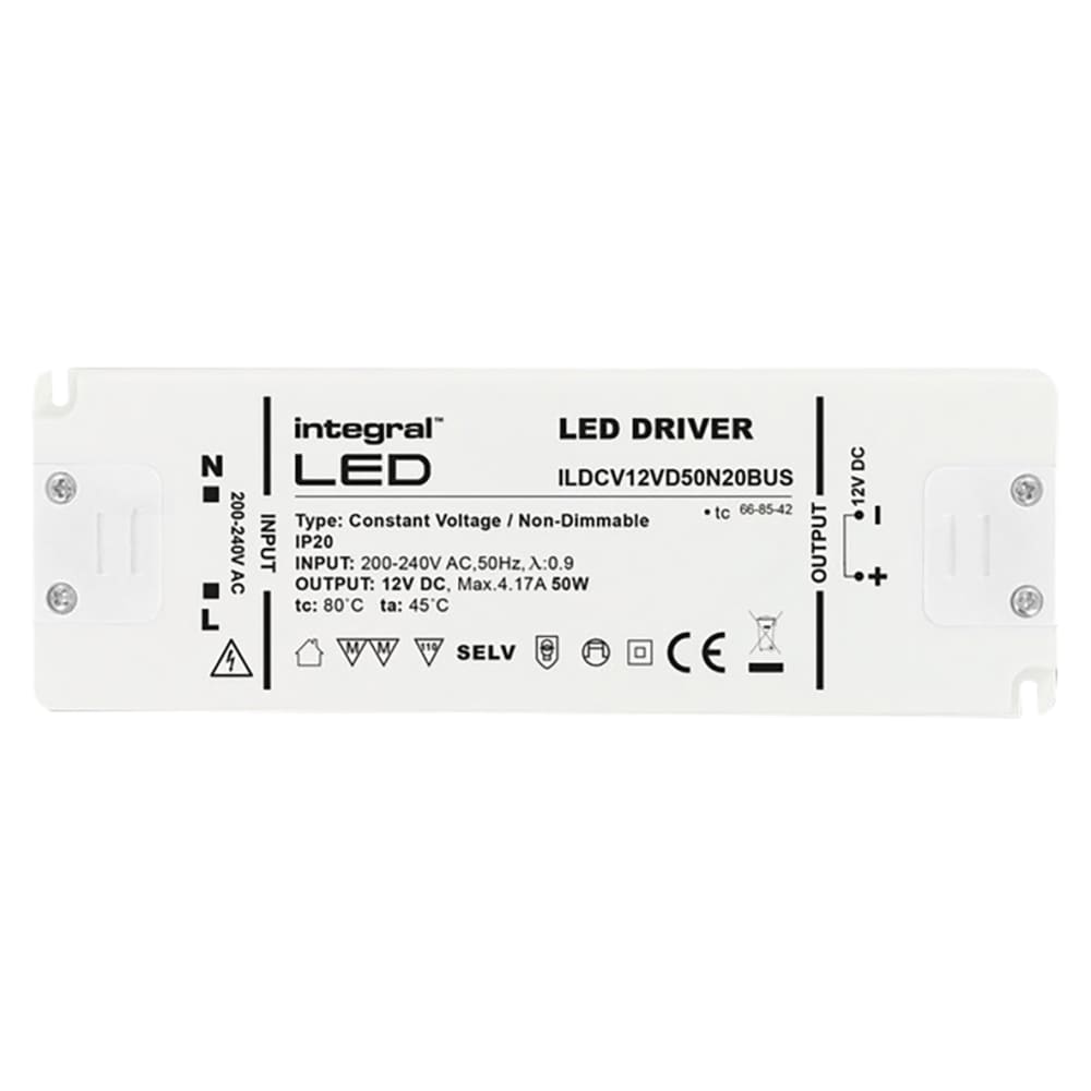 Integral LED 24V 75W Constant Voltage LED Driver - IP20 - 200-240VAC ...